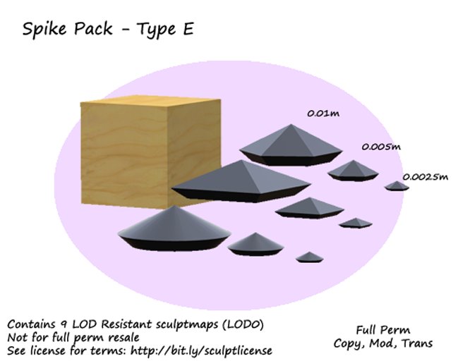 Second Life Marketplace - [RW] Spike Pack [Series 1 - Type E] [ Full Perm ]